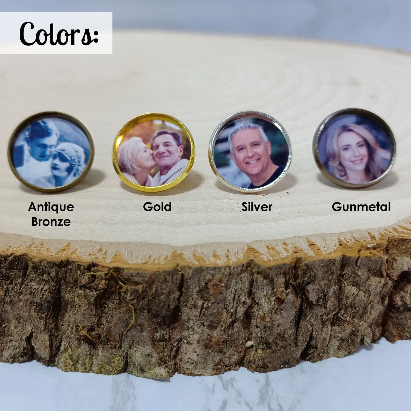 Custom Photo Lapel Pin- Memorial Lapel Pin- Photo Tie Tack- Wedding ...