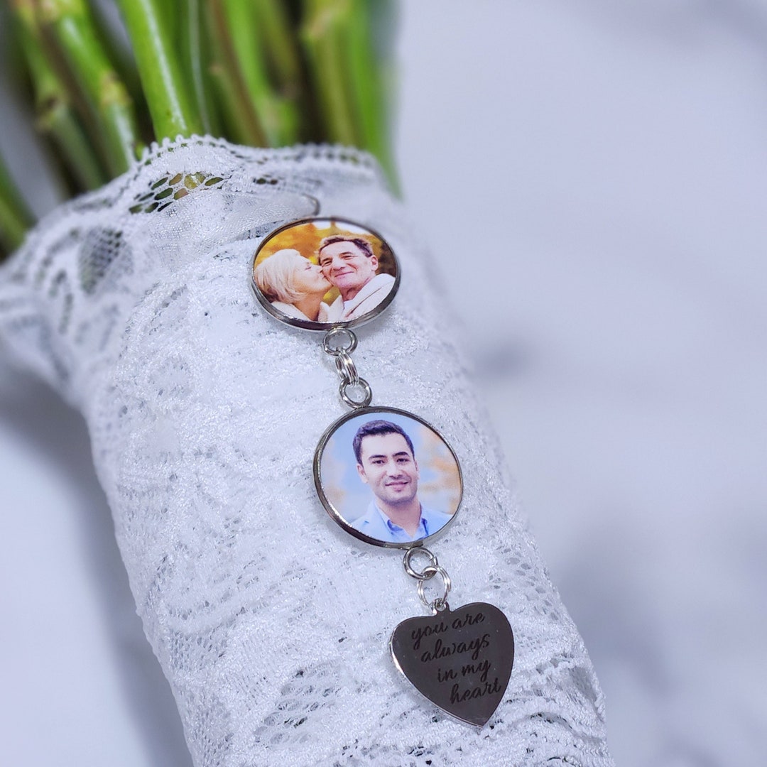 Photo Bridal Bouquet Charm- Bride Bouquet Charm- Wedding Bouquet Charm ...