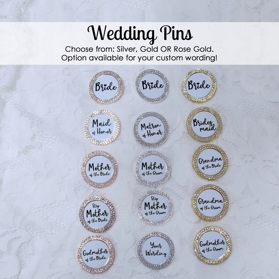 Mother of the Bride Pin- Mother of the Groom Pin- Grandmother of the ...