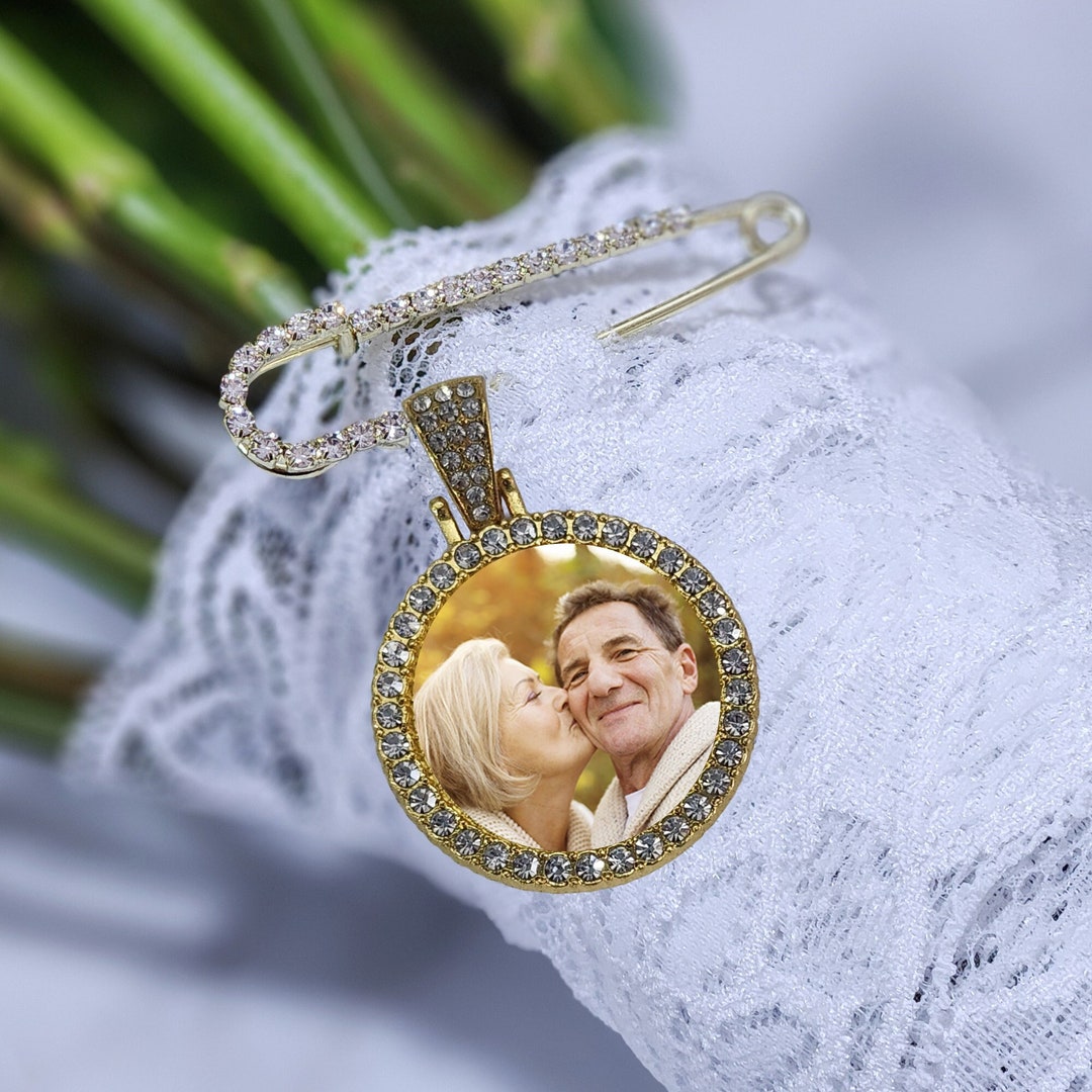 Gold Bouquet Charm, Gold Bouquet Photo Charm, Rose Gold Bouquet Charm ...