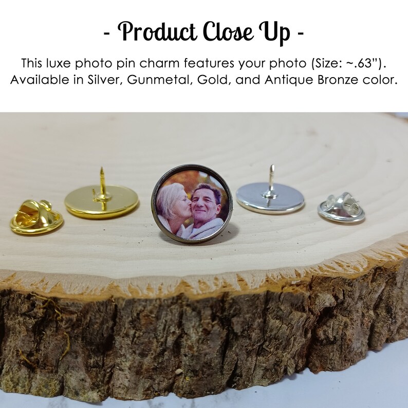 Custom Photo Lapel Pin- Memorial Lapel Pin- Photo Tie Tack- Wedding ...