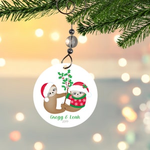 Sloth Ornament- Sloth Christmas Ornament- Sloth Ornament Personalized ...
