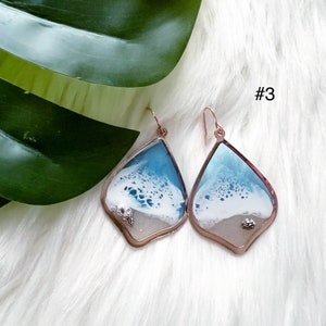 Resin Ocean Earrings, Resin Beach Jewelry, Ocean Jewelry, Beach ...