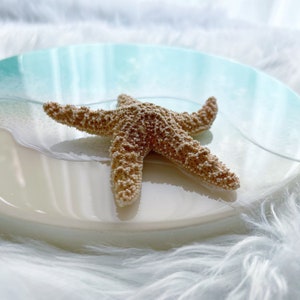 12 Inch Resin Ocean Starfish Round Wall Plaque, Ocean Art, Resin Wall Art, Starfish, Wave Art ...