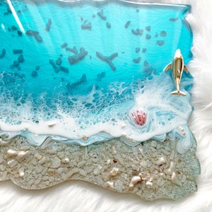 Resin Ocean Serving Tray Made With Crushed Shells and Coral - Etsy