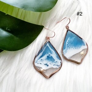 Resin Ocean Earrings, Resin Beach Jewelry, Ocean Jewelry, Beach ...