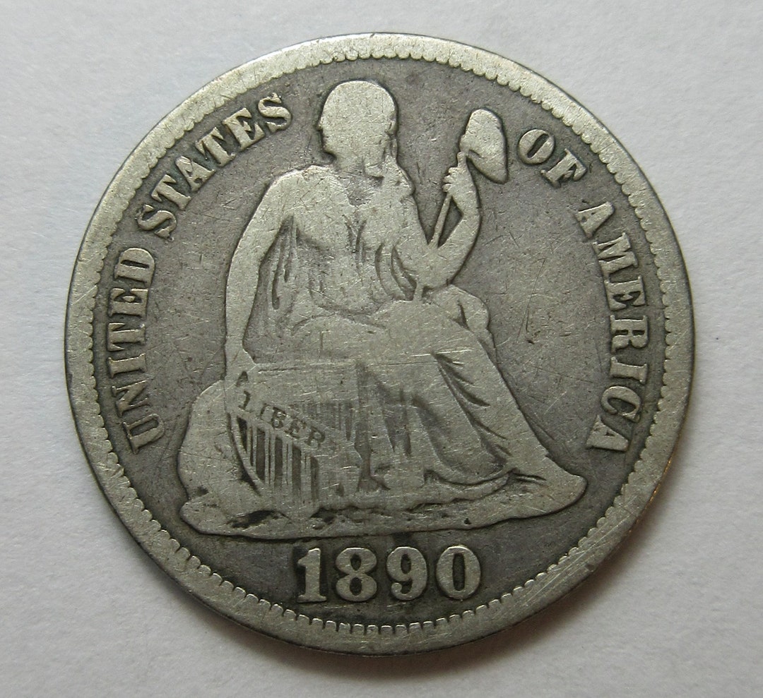 1890-S Silver Seated Dime -fine- (#e712k) - Etsy