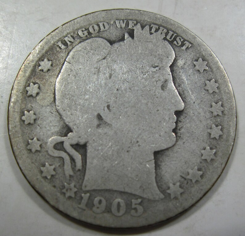 1905 Silver Barber Quarter Dollar Collector Coin e921a - Etsy