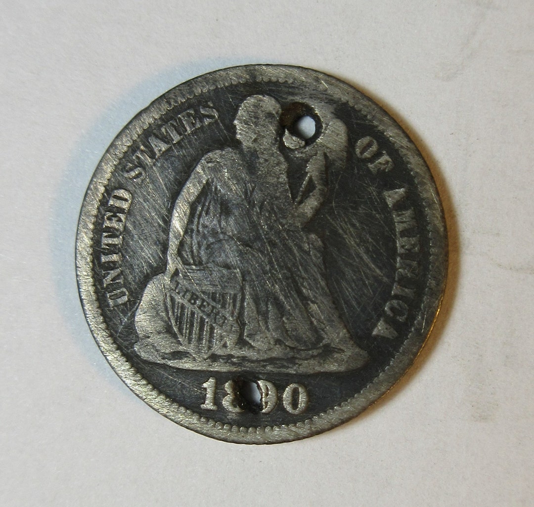 1890 Silver Seated Liberty Dime -VG Hole- (#e510e) - Etsy