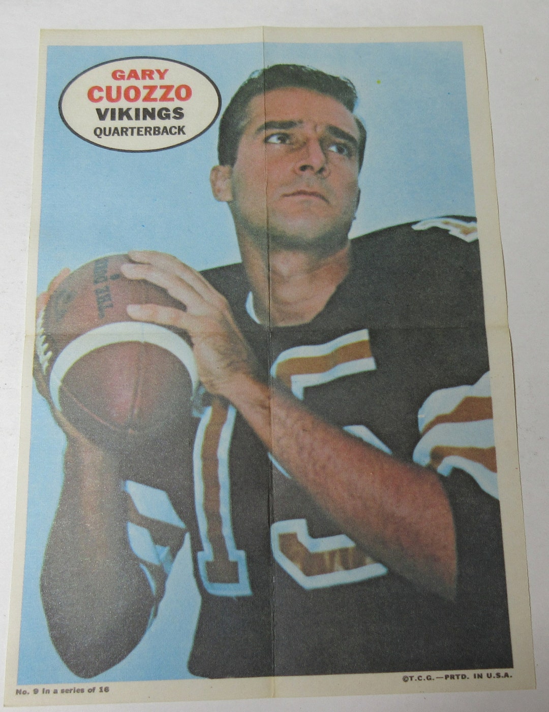 1968 Gary Cuozzo Football Topps Foldout #9 (#E1221G) - Etsy