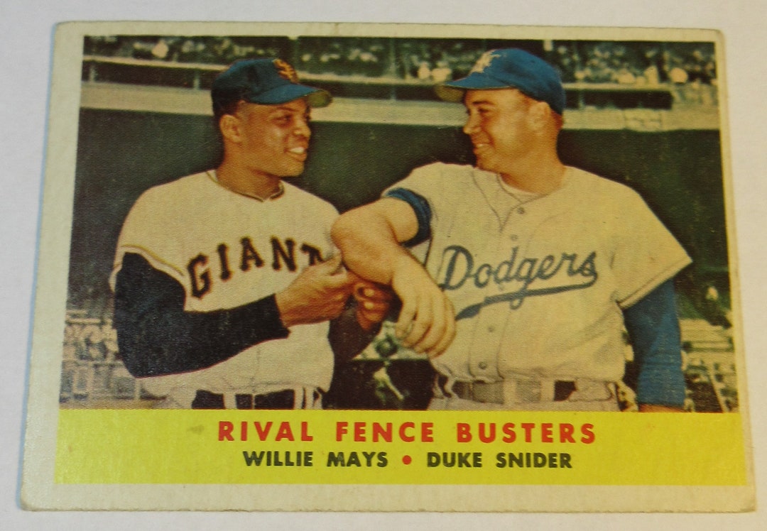 1958 Topps Rival Fence Busters Willie Mays and Duke Snider Card No. 436 ...