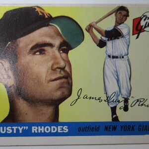 1955 Topps Baseball Card Dusty Rhodes 1 E418U - Etsy