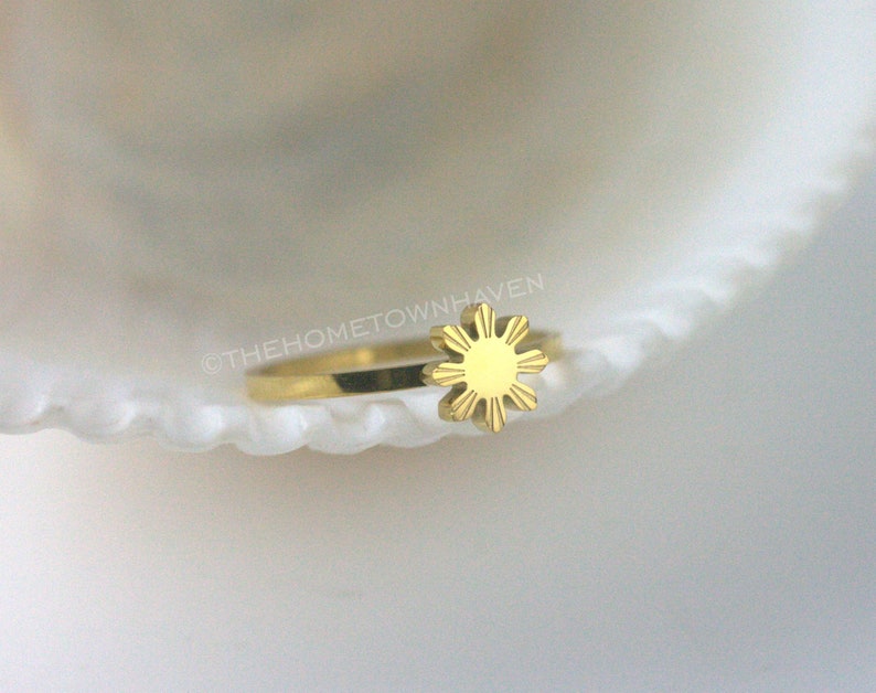 Gold Philippines Sun Ring Philippines pride jewelry | Etsy