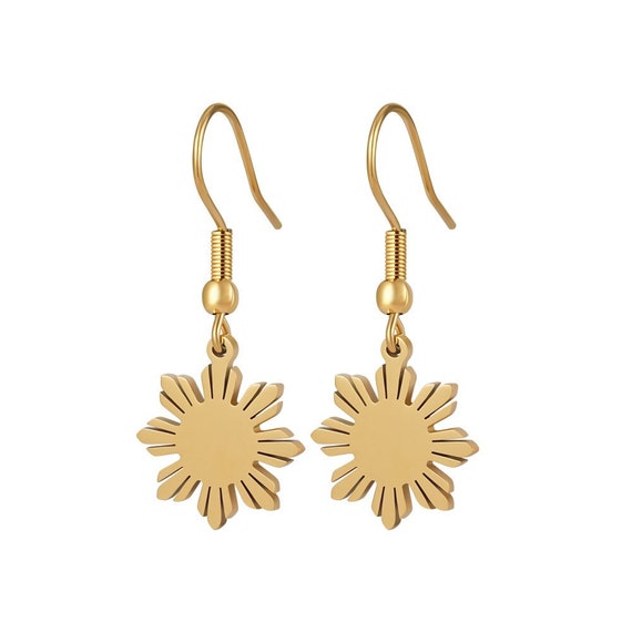 Philippines Sun Dangle Earrings Filipino Pride Earrings Filam Culture FAHM Etsy