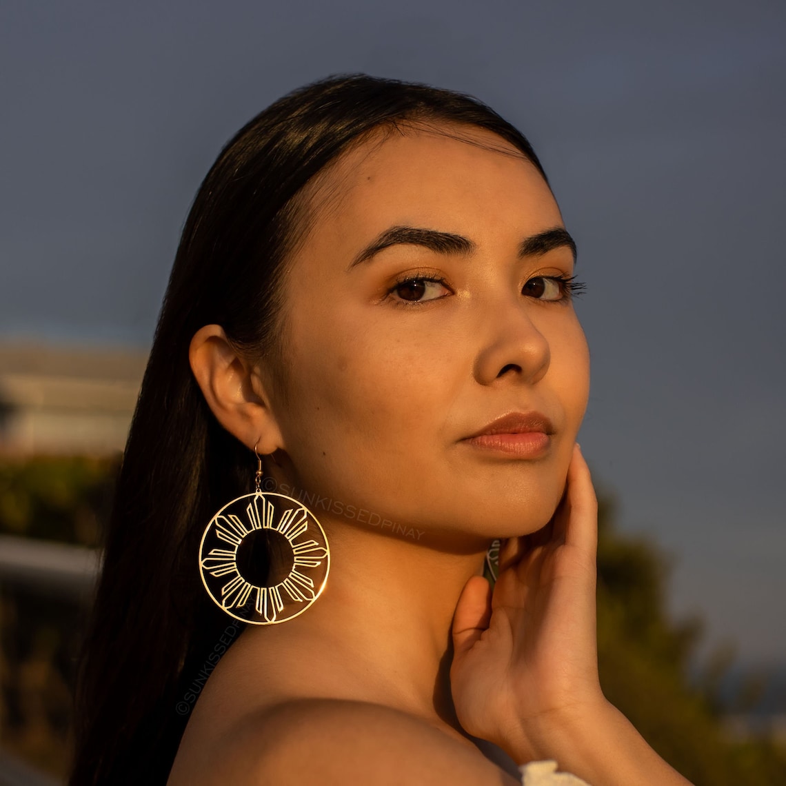 Philippine Sun Hoop Earrings, Filipino Pride Jewelry for Women ...