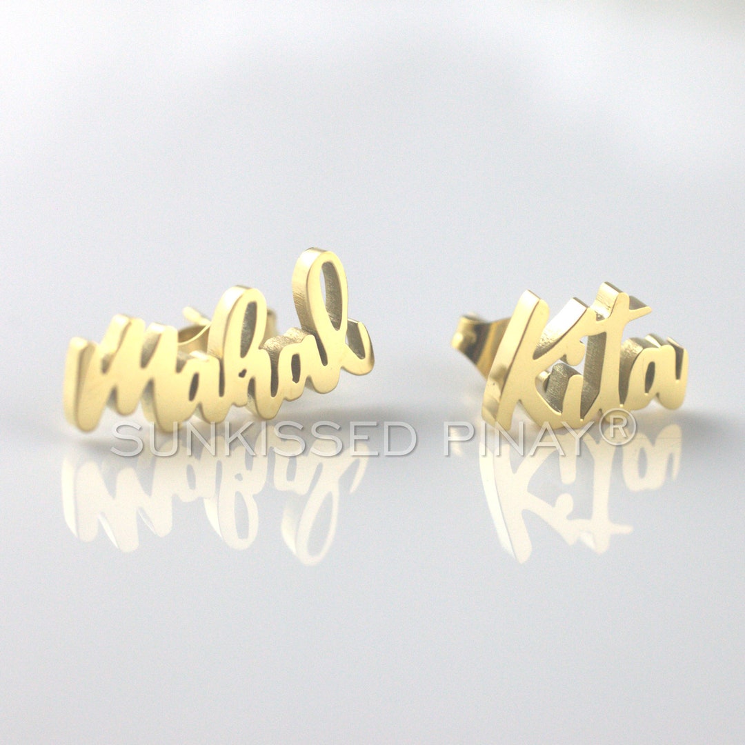 Mahal Kita Earrings - I Love You Earrings, Tagalog Jewelry, Mahal Kita ...