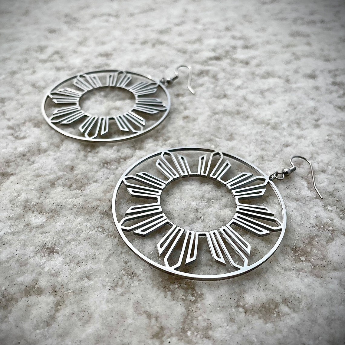 Philippine Sun Hoop Earrings, Filipino Pride Jewelry for Women ...