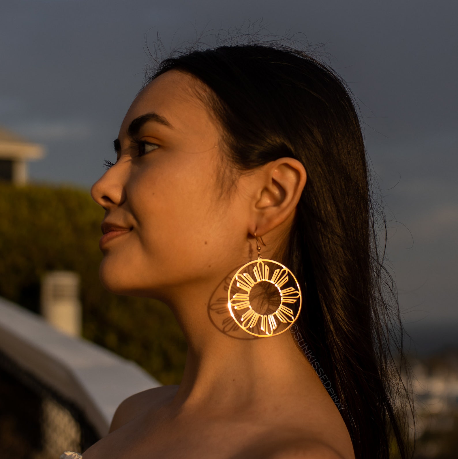 Philippine Sun Hoop Earrings, Filipino Pride Jewelry for Women ...