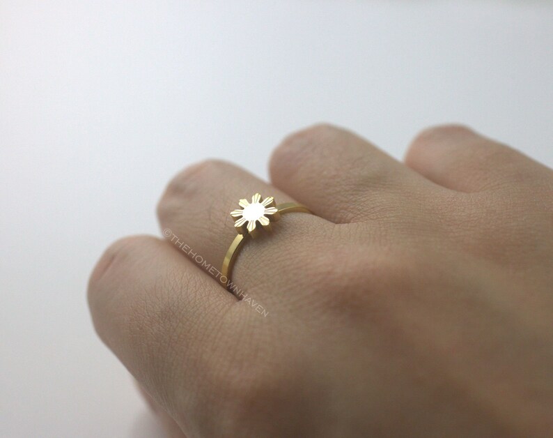 Gold Philippines Sun Ring Philippines pride jewelry | Etsy