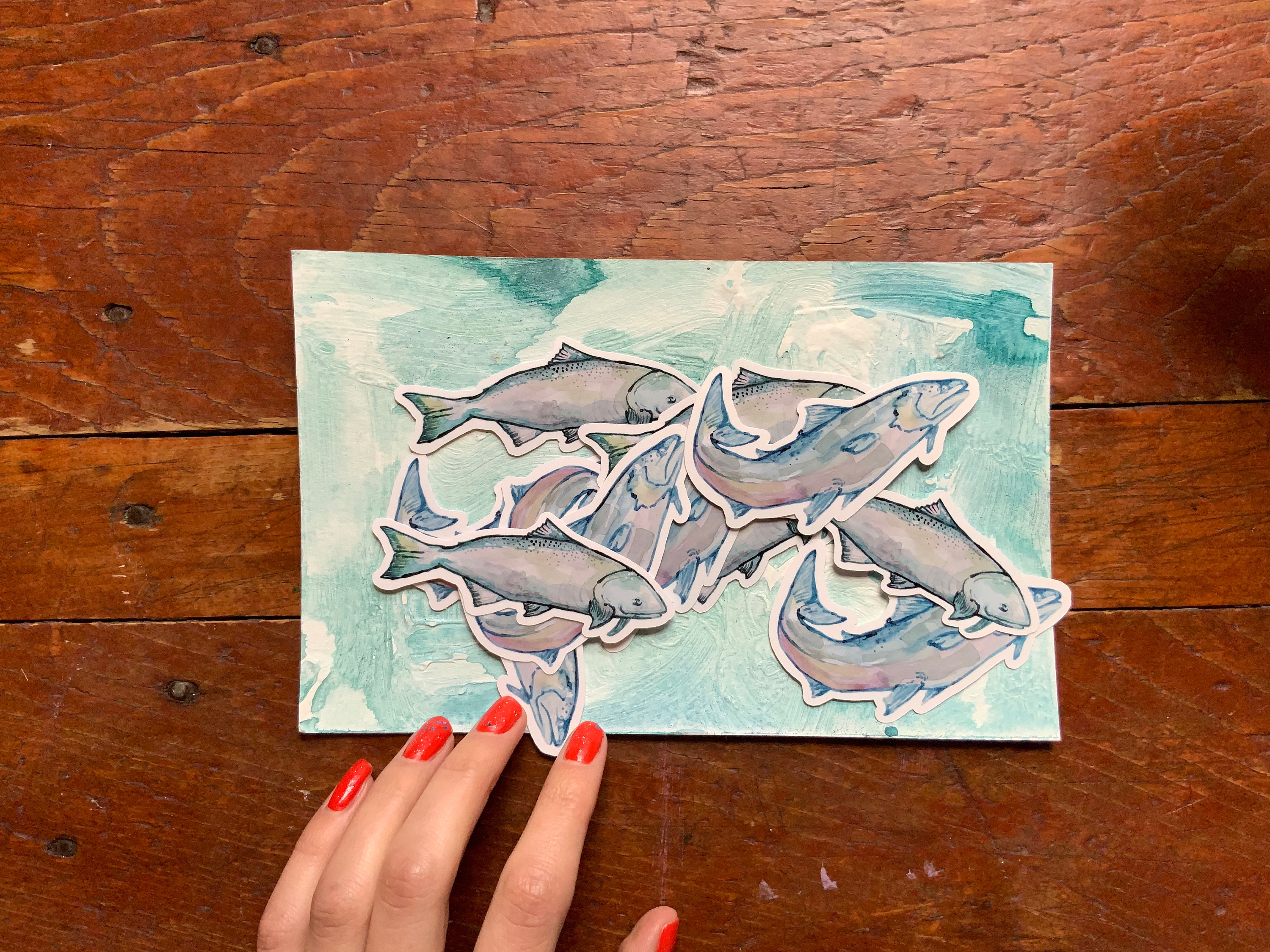 2 Fish Vinyl Stickers Set Laptop or Water Bottle Sticker - Etsy