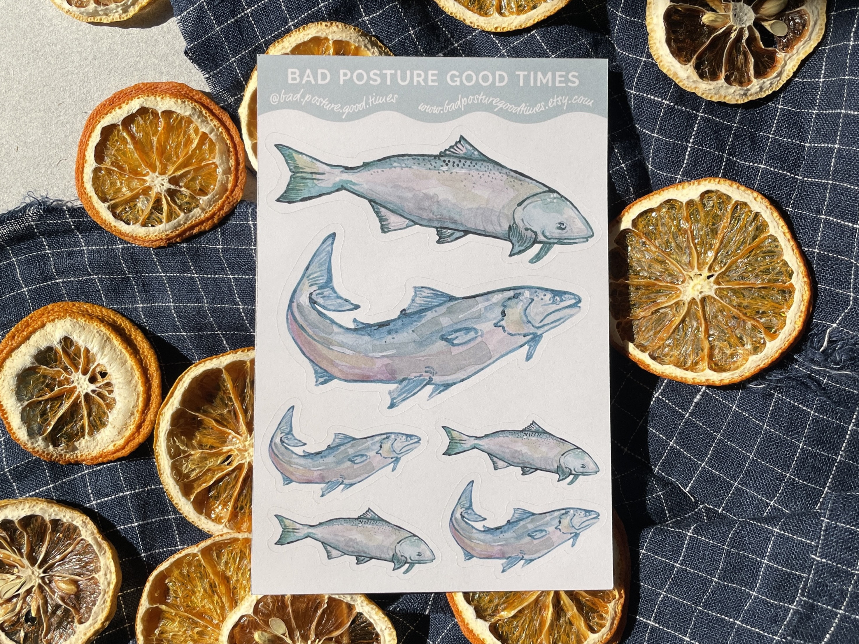 Fish Sticker Sheet, 6 Aquatic Stickers, Planner & Bullet Journaling ...