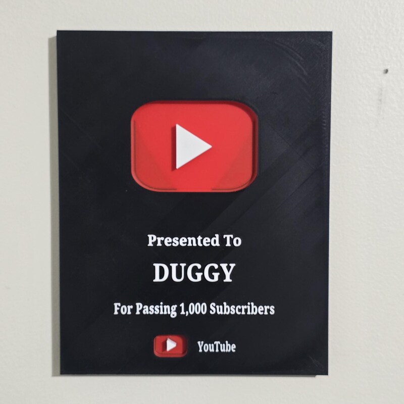 Youtube Plaque - Etsy