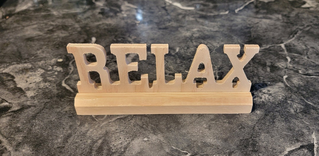 Relax Wooden Desk Sign, Counter Sign, Stress Relief, Decoration - Etsy
