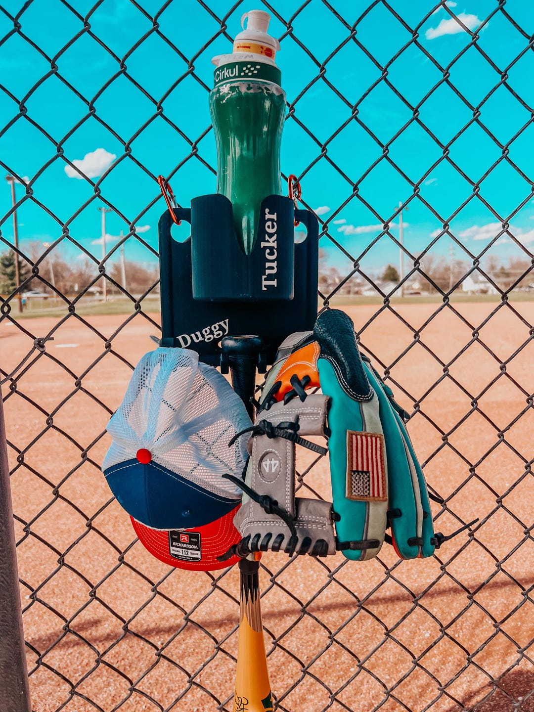 Duggy™ Personalized Dugout Organizer | Baseball Fence Gear Holder | Bat ...