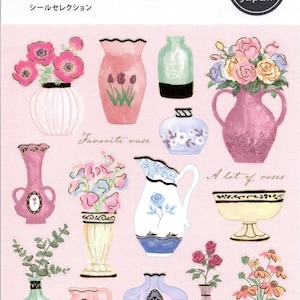 Flower Stickers - Vase Stickers - Gold Trim Stickers - Etsy