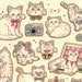 Cat Stickers - Japanese Stickers - Mind Wave Stickers - Reference # ...