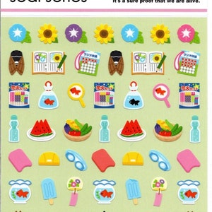 Flower Stickers - Summer Stickers - Japanese Stickers - Reference # ...