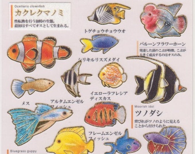 Fish Stickers Ocean Stickers Paper Stickers Kamio - Etsy