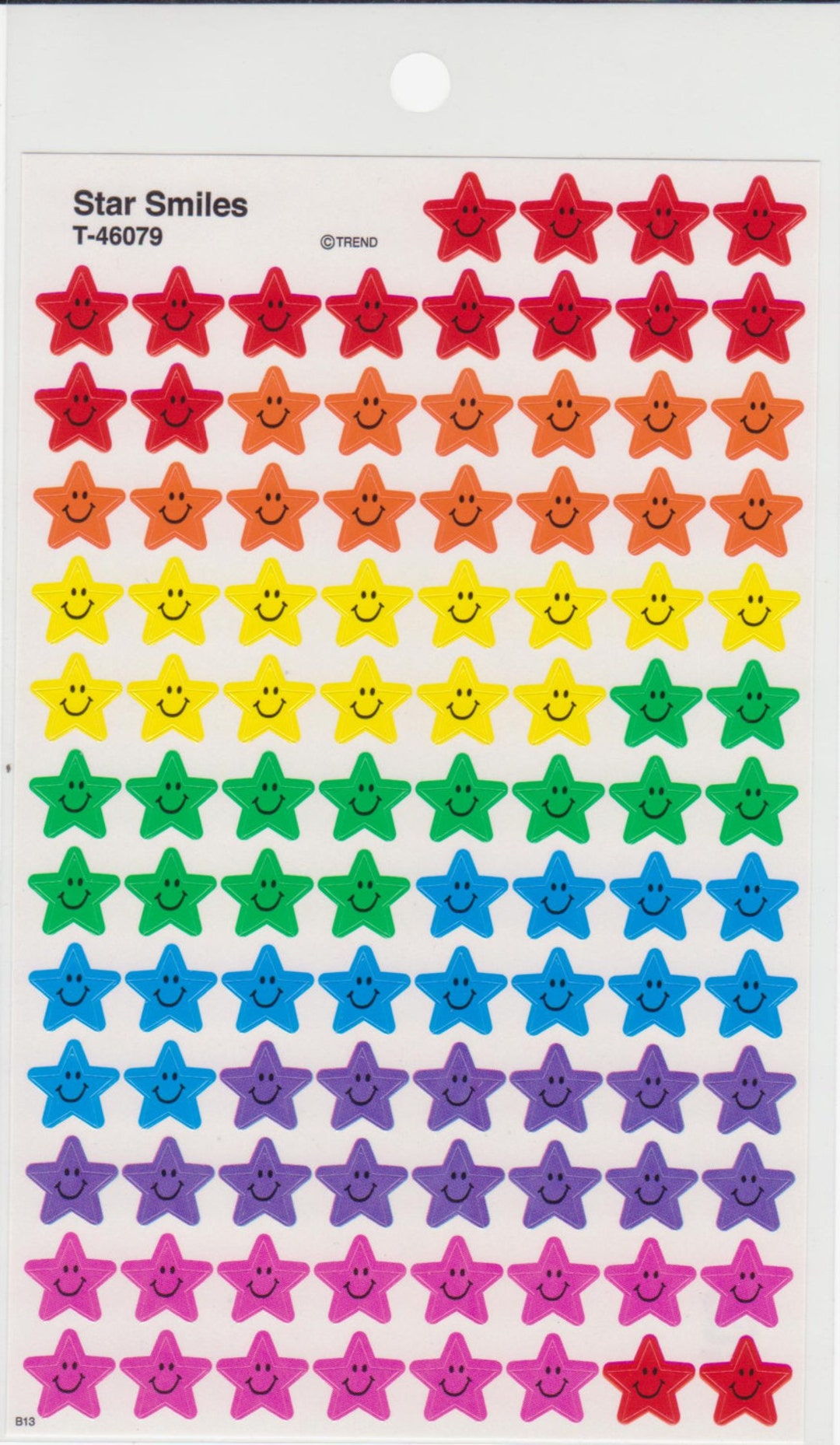 Rainbow Star Stickers Smiley Face Stickers Reference A5270 - Etsy