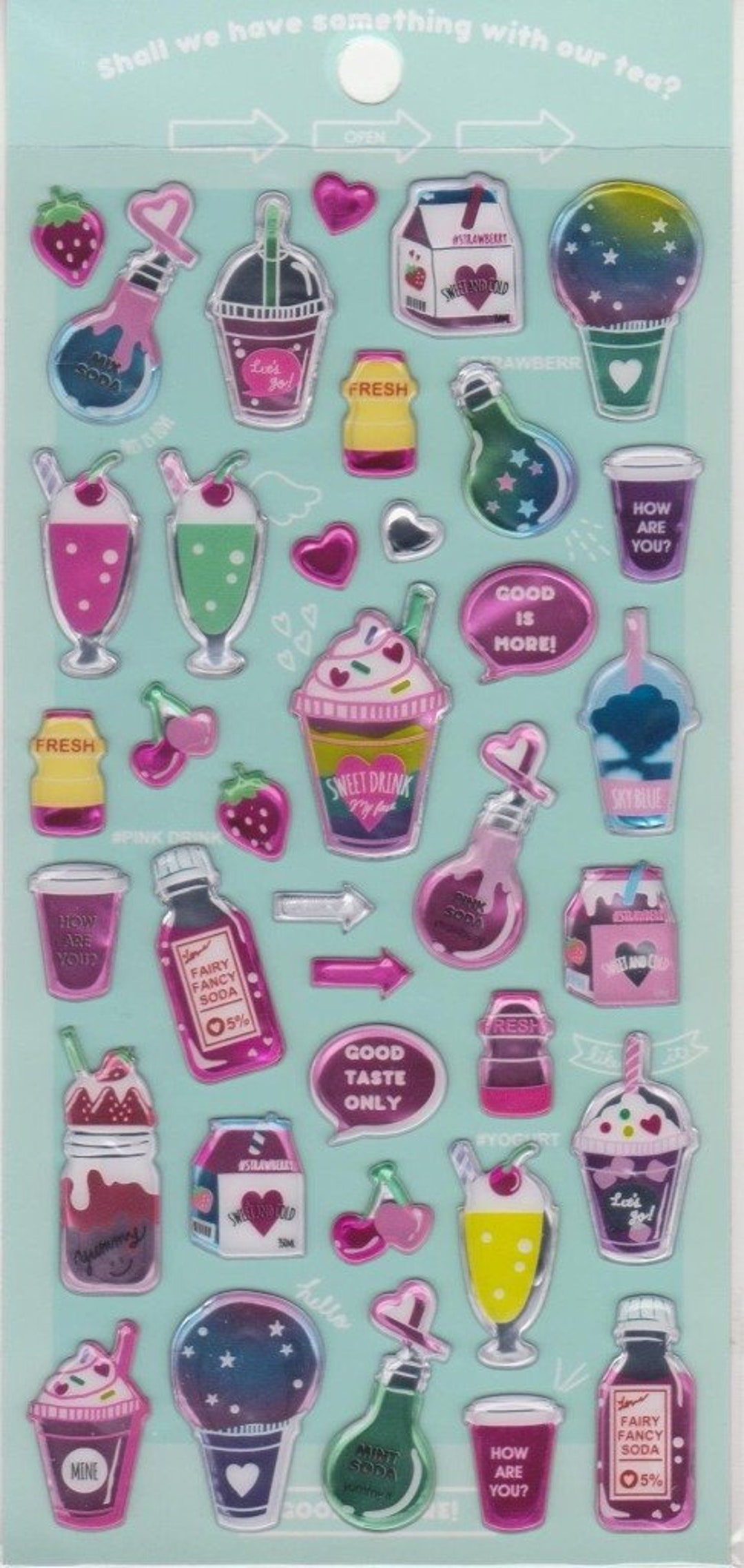 Drink Stickers - Fruit Stickers - Raised Stickers - Reference A9863-64 ...