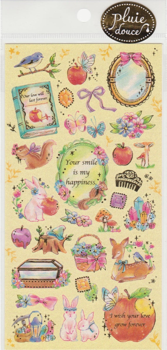 Woodland Stickers Animal Stickers Flower Stickers Mind - Etsy