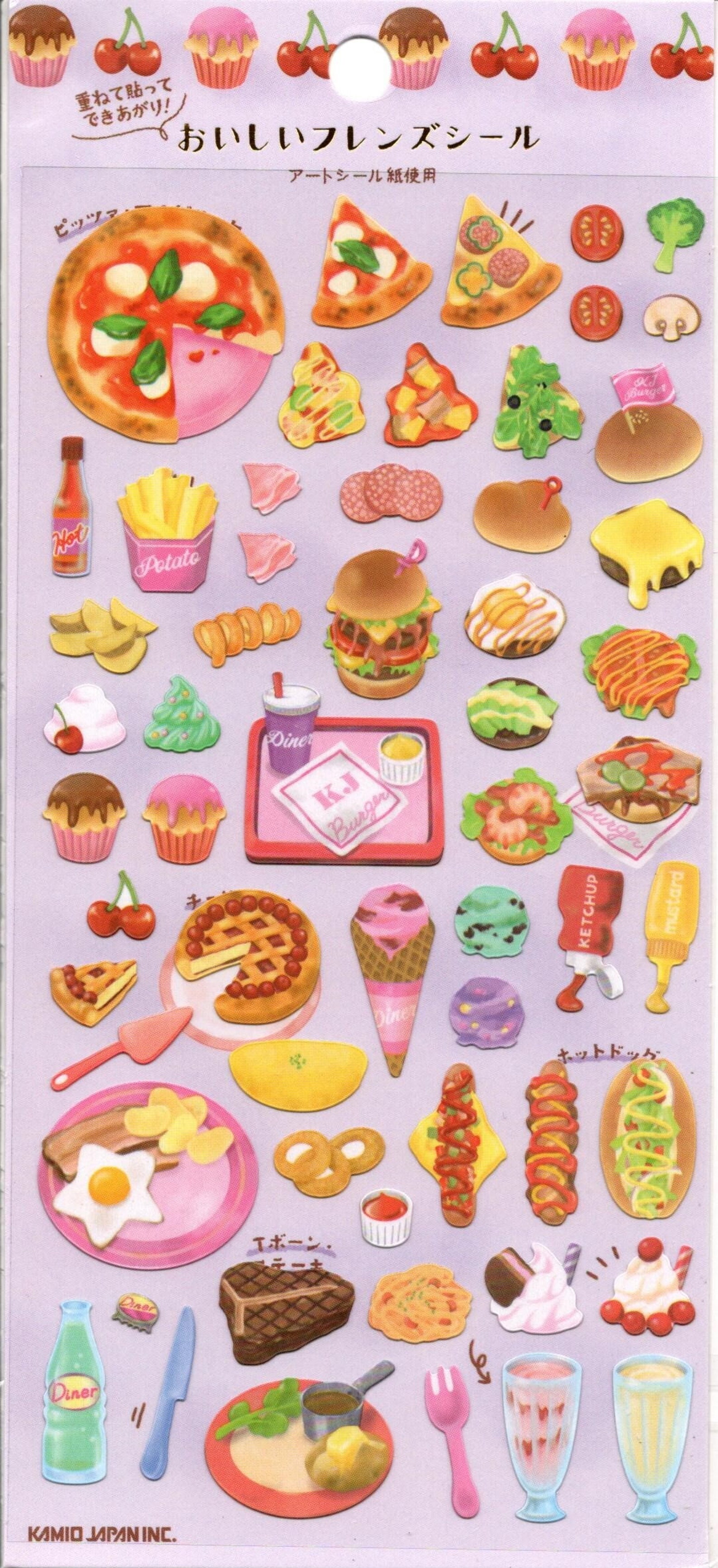 Pizza Stickers Fast Food Stickers Foodie Stickers Kamio - Etsy