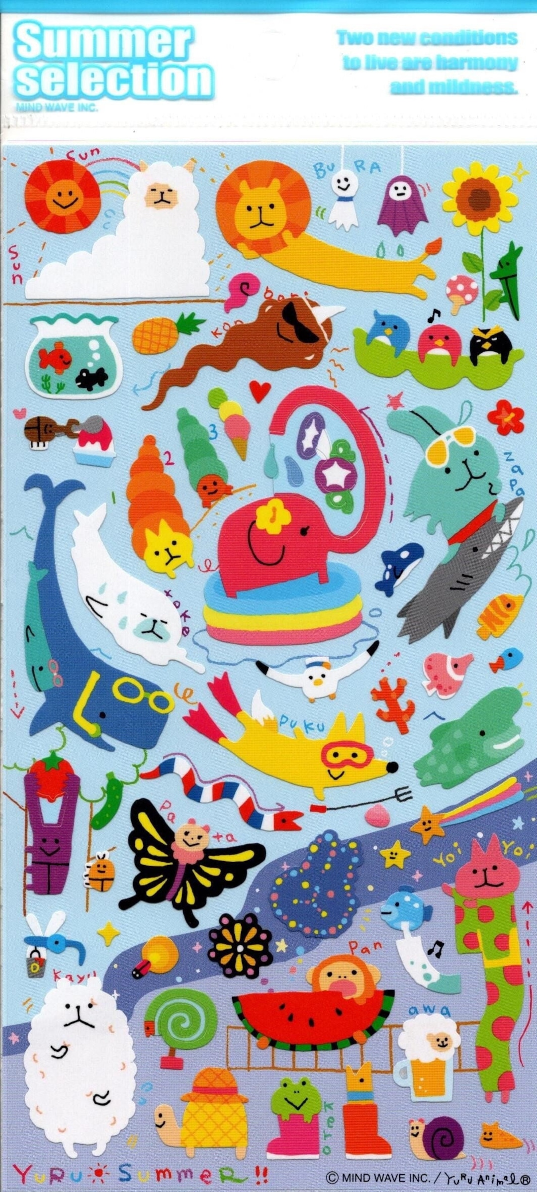 Yuru Animal Stickers Japanese Stickers Mind Wave Stickers Reference ...