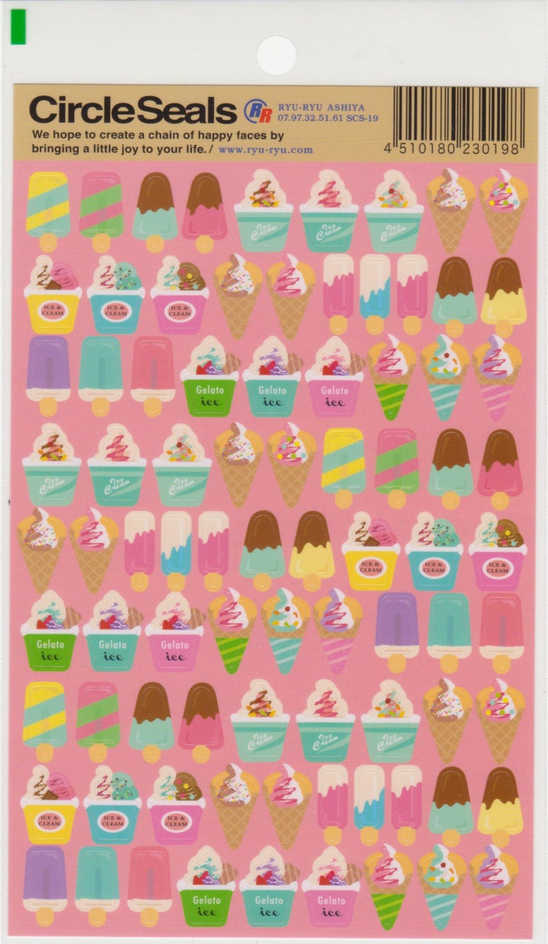 Icecream Stickers Gelato Stickers Reference A5098-99 - Etsy