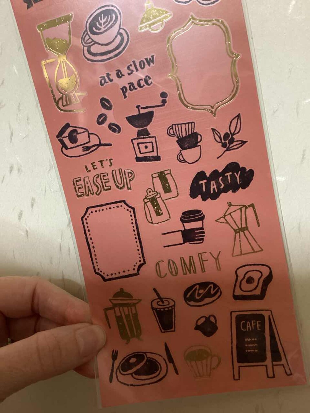 Ponto Stickers - Coffee Stickers - Gold Trim - Reference #A12084 - Etsy
