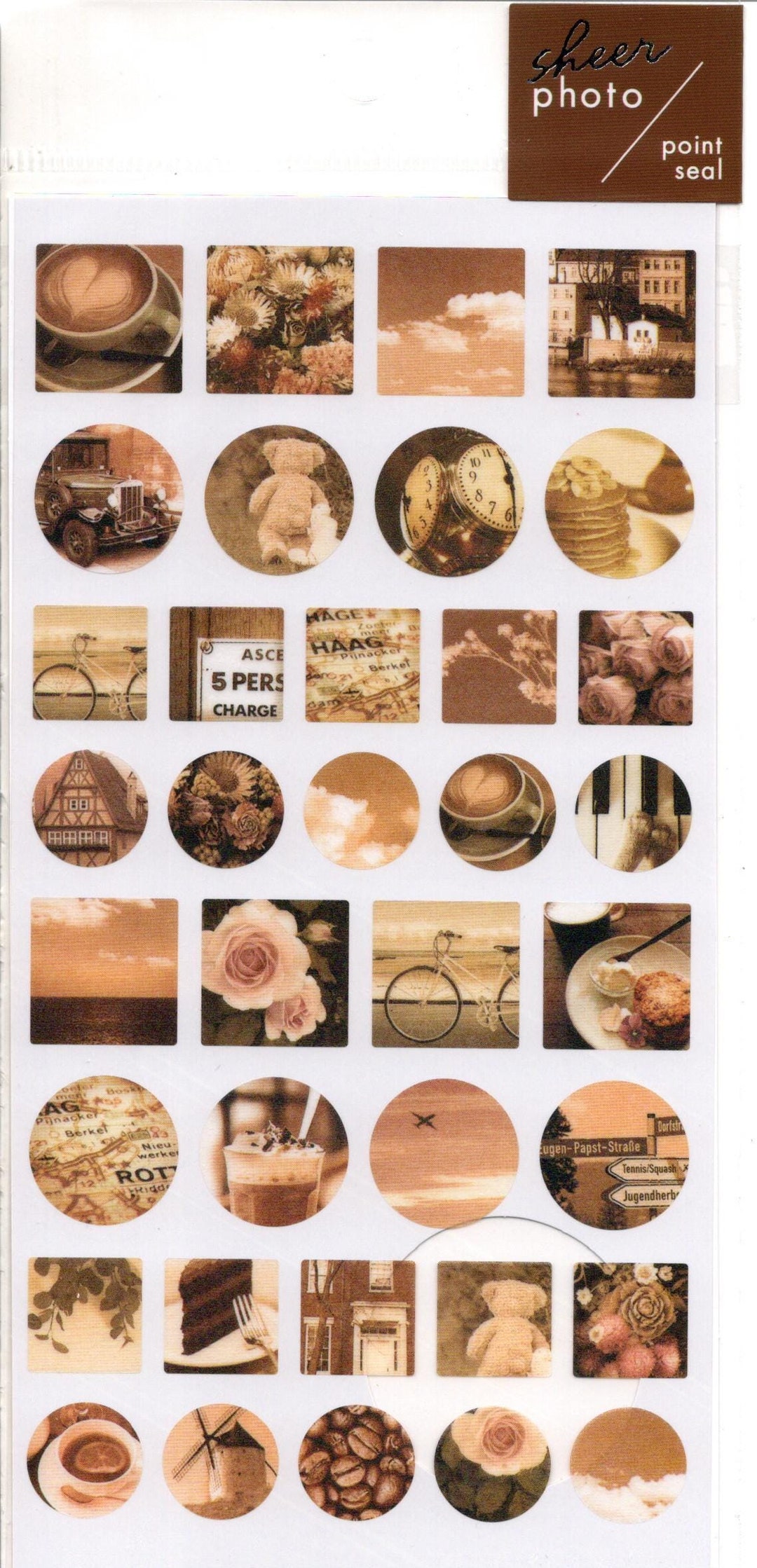 Sheer Photo Stickers - Brown Stickers - Point Seals - Etsy