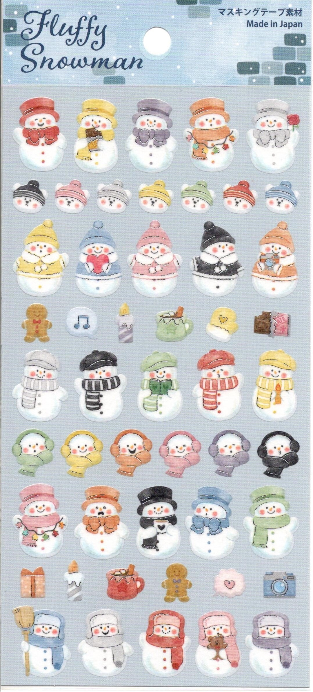 Snowman Stickers Christmas Stickers Japanese Stickers - Etsy