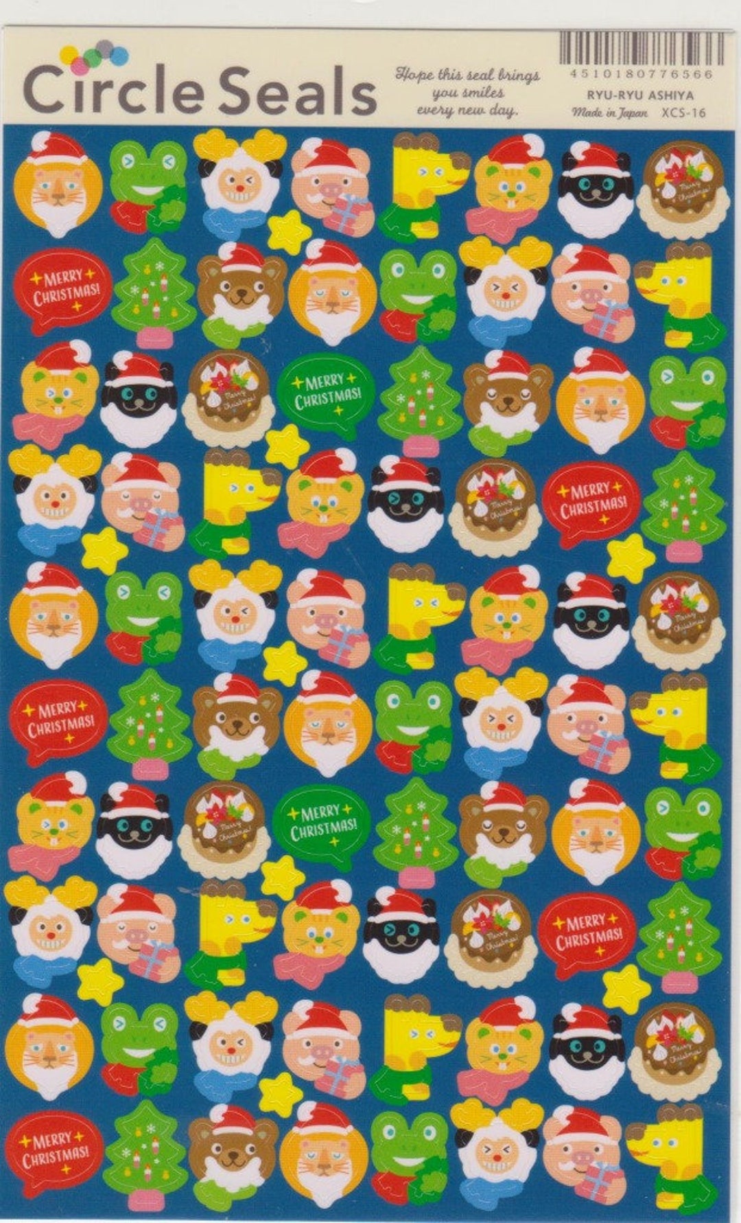 Christmas Stickers Animal Santa Stickers Reference L12776-77C3878-80 - Etsy