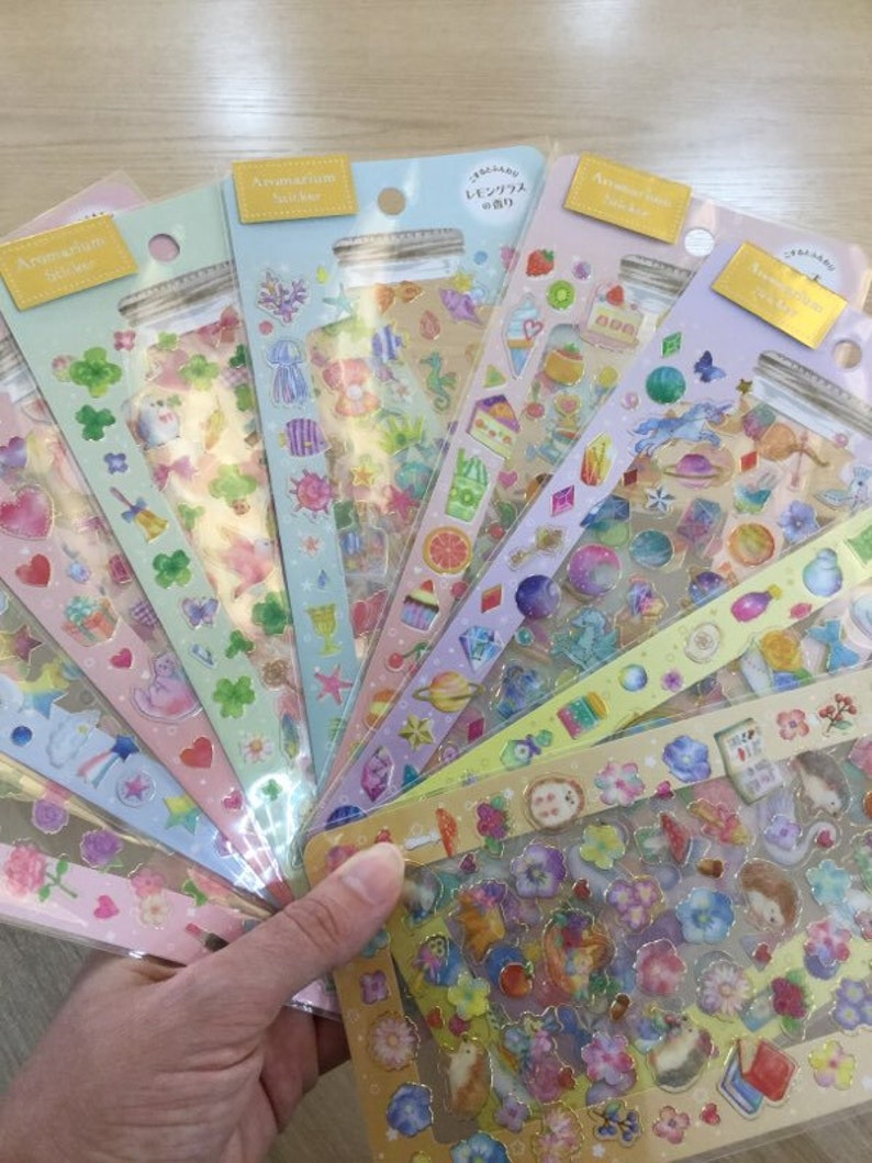 Cat Stickers Heart Stickers Aromarium Stickers Lavender - Etsy