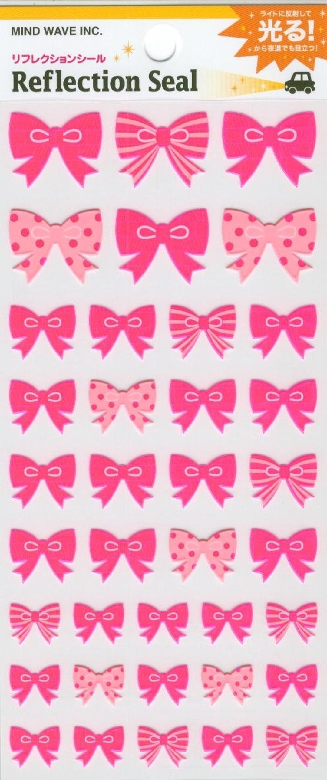 Ribbon Stickers - Pink Ribbon Reflection Stickers - Mind Wave ...