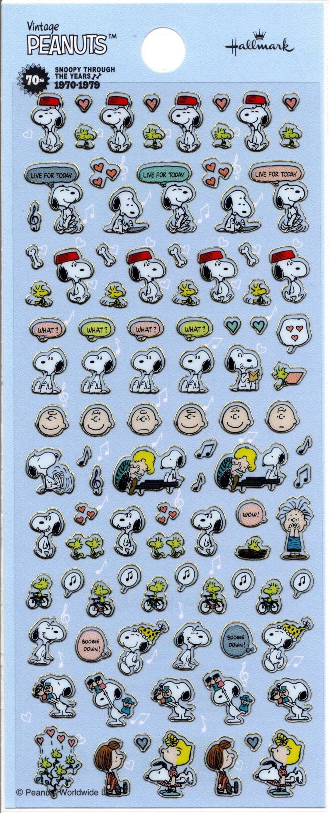 Snoopy Stickers Hallmark Reference A5053-54T7026-27 - Etsy