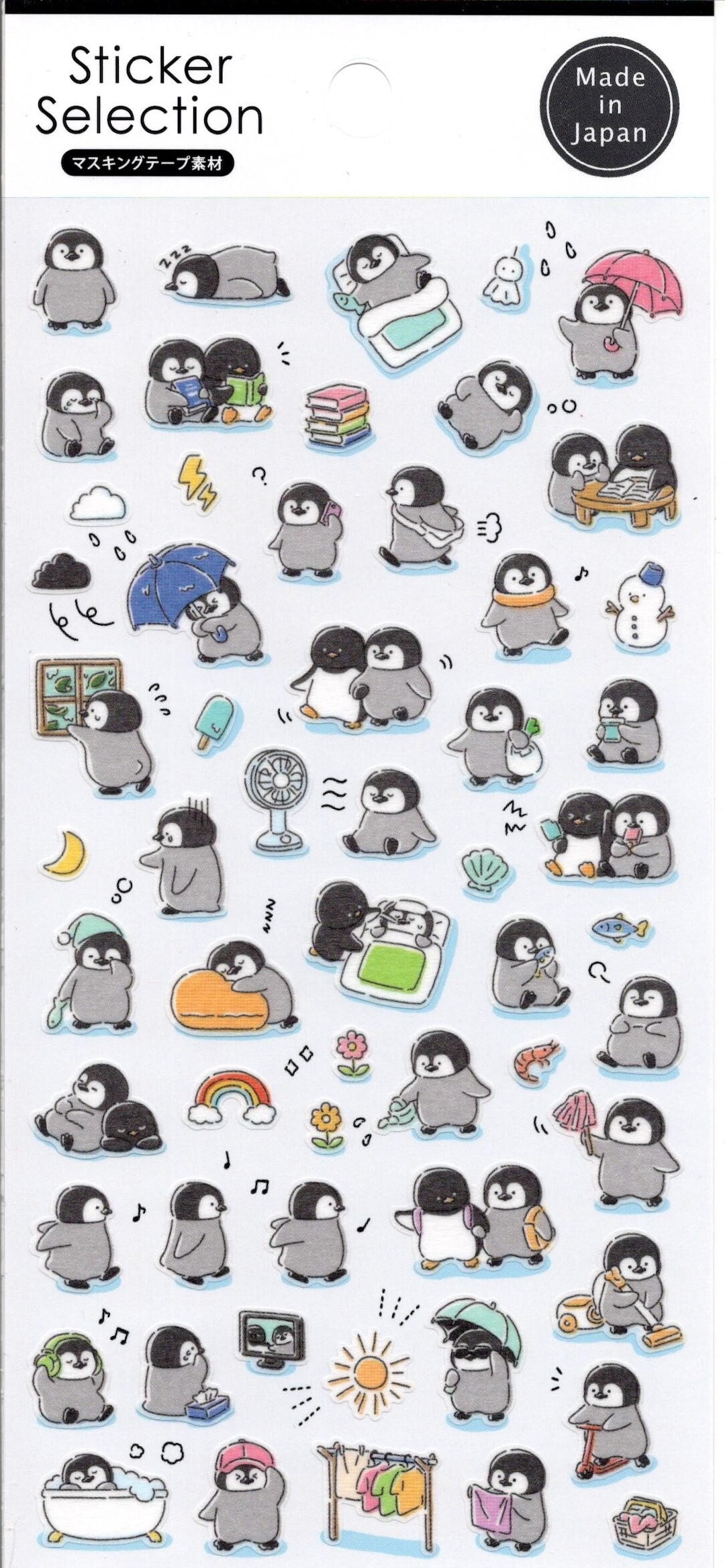 Penguin Stickers - Masking Tape Stickers - Etsy