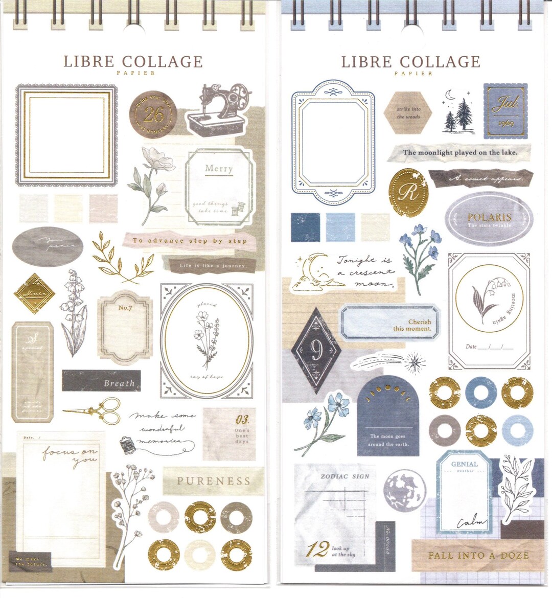 PICK ONE - Libre Collage Stickers - Reference #A7353-54 - Etsy