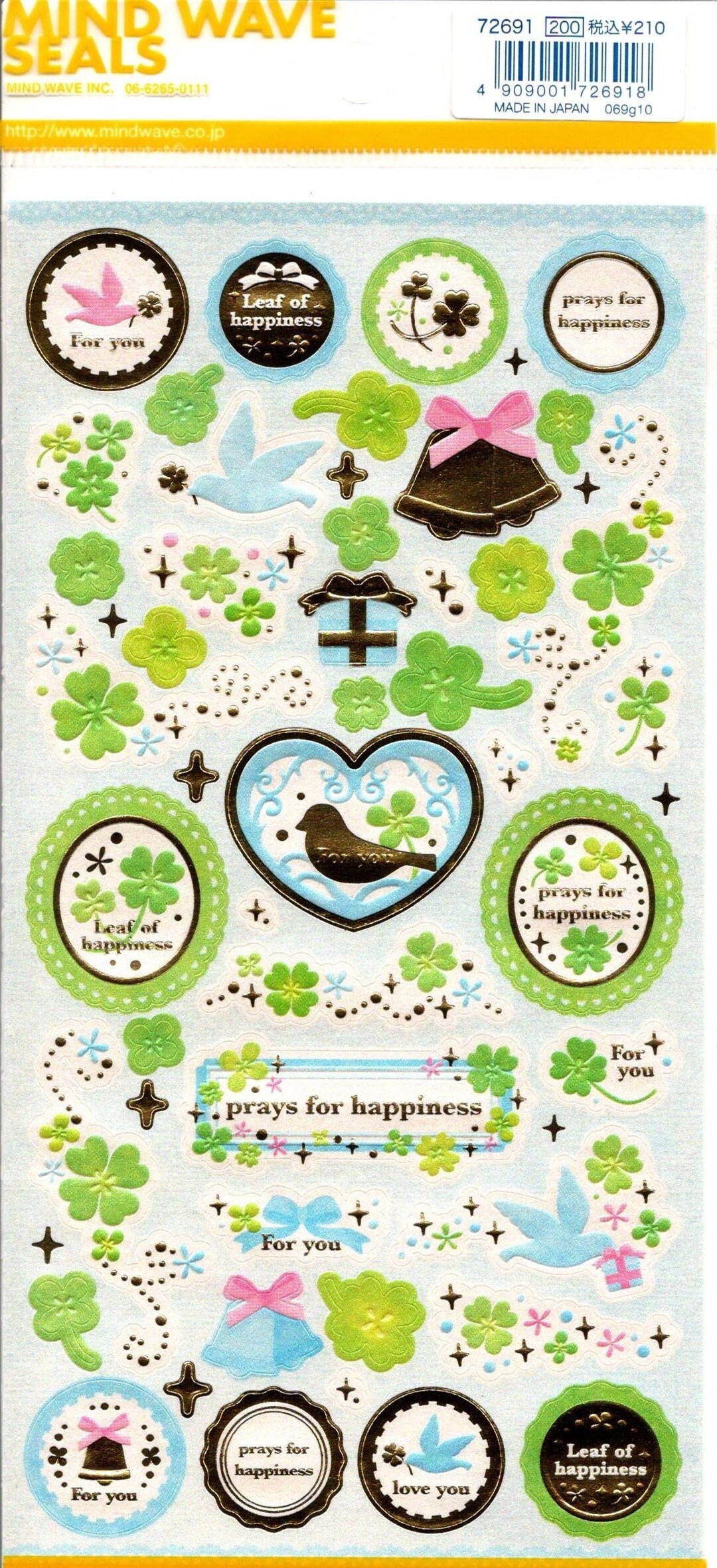 Clover Stickers Bird Stickers Mind Wave Stickers - Etsy