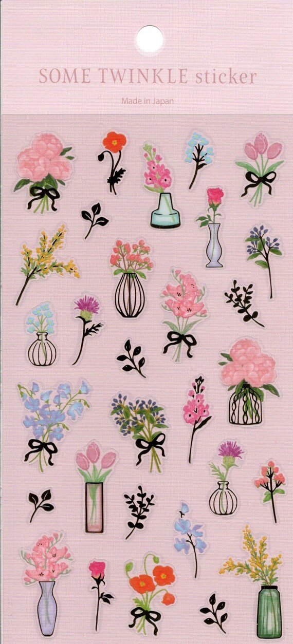 Flower Stickers Vase Stickers Reference C4708-19 - Etsy