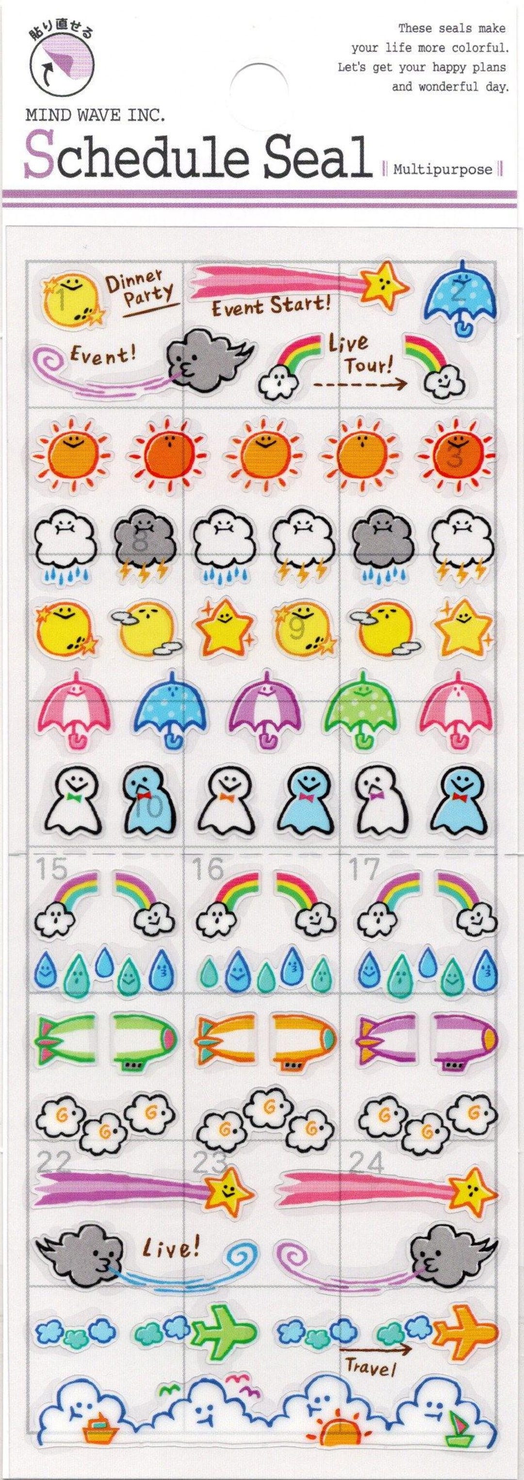 Weather Stickers - Schedule Stickers - Removable Stickers - Etsy
